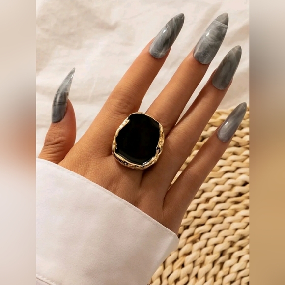 Jewelry | Onyx Stone Shaped Ringz | Poshmark